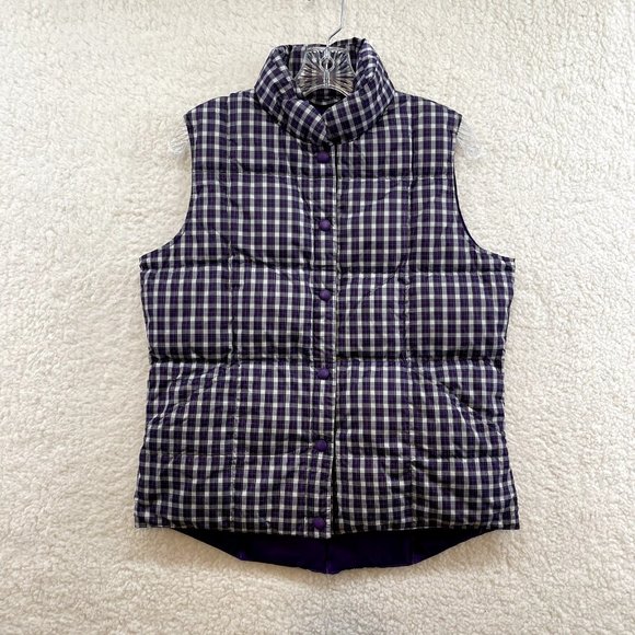 Lands' End | Jackets & Coats | Y2k 200s Lands End Purple Plaid Puffer ...